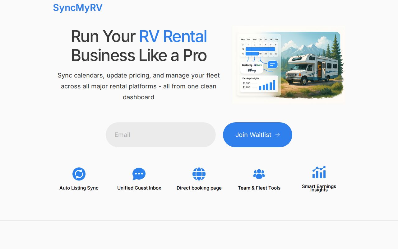 SyncMyRV – All-in-One RV Rental Management Platform